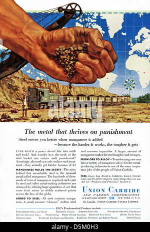 1950s advertisement for Union Carbide advert in American magazine circa ...