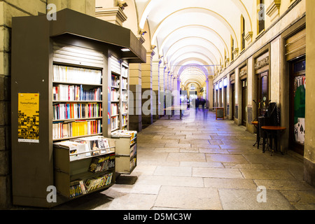 Arcaded shopping promenade in downtown. Turin, Province of Turin, Italy ...