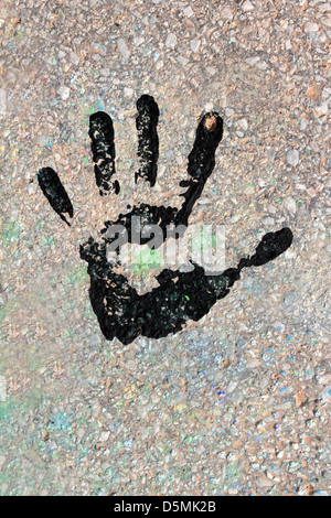 Black print of human palm isolated on white background Stock Photo - Alamy