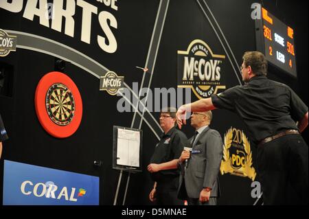 James Wade in action during day twelve of the William Hill World Darts ...