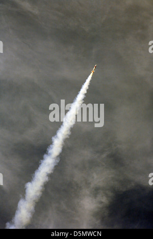 Rocket Taking Off Leaving Fire Behind And Presenting Important Message ...