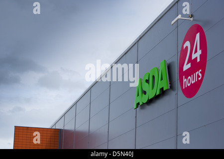 Asda supermarket sign 24 hours Stock Photo - Alamy