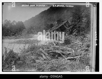 A photograph showing the aftermath of the 1911 Austin Dam Disaster in ...