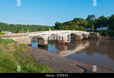 Wales, Chepstow, Wye River Bridge opened 1816, spans the second highest ...