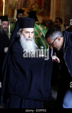 Jerusalem, Palestinian Territory. 6th April, 2013. Patriarch Theophilos ...