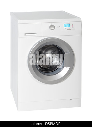 Washing machine on a white background Stock Photo - Alamy
