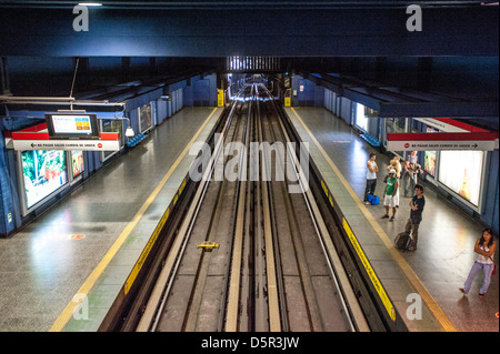 Local rail transportation in Santiago Chile Stock Photo - Alamy
