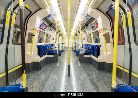 Seats inside the Northern line underground tube station trains London ...