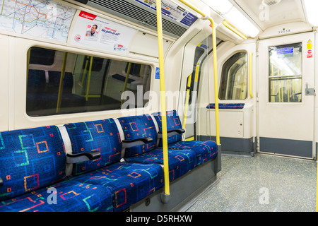 Seats inside the Northern line underground tube station trains London ...