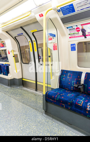 Seats inside the Northern line underground tube station trains London ...