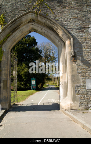 The gatehouse at the entrance to Singleton Park, Swansea, South Wales ...