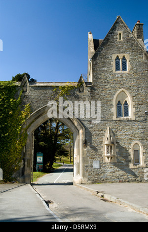 The gatehouse at the entrance to Singleton Park, Swansea, South Wales ...