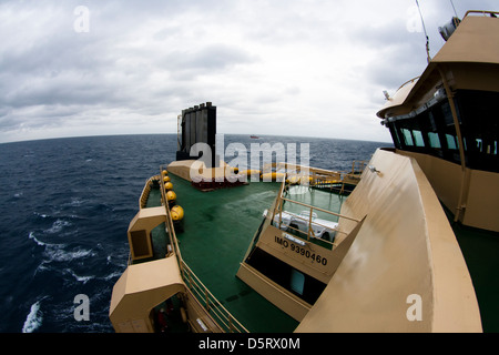 bow view of the Seismic vessel Ramform Sovereign from PGS company Stock ...