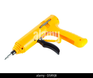 Yellow tool of screwdriver isolated on white background Stock Photo - Alamy