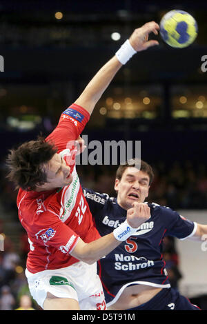 FLENSBURG, GERMANY - NOVEMBER 18: team SG Flensburg-Handewitt before ...