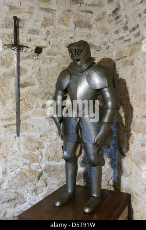 Suits of armour in Spis Castle, Slovakia Stock Photo - Alamy