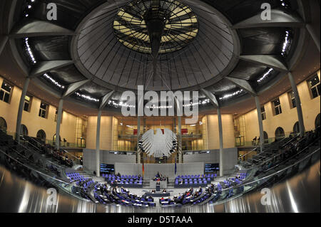German parliament, under the glass dome of the Reichstag building by ...