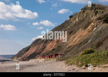 beach huts branscombe beach devon Stock Photo - Alamy