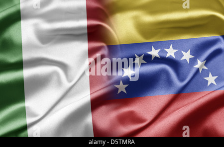 Waving flag of Venezuela and Italy Stock Photo - Alamy