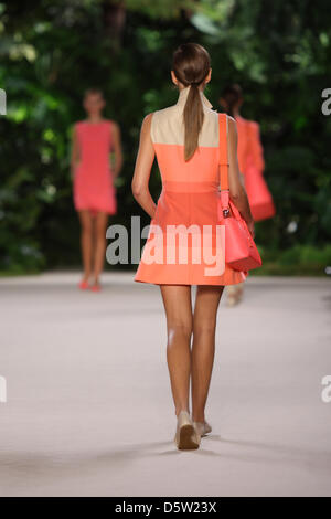 A model wears a creation for Akris fashion collection during Women's ...