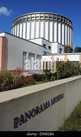 The sun shines onto the Panorama Museum Bad Frankenhausen, Germany, 29 ...
