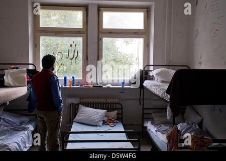 A room for asylum seekers is pictured in a home at the central ...