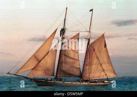 Amazing Grace is an 83 foot topsail schooner and sets a square topsail ...