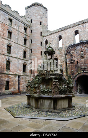 The ancient fountain in Linlithgow Palace, West Lothian, Scotland Stock ...