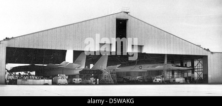 The XB-70A Valkyrie, a supersonic strategic bomber, is captured landing ...