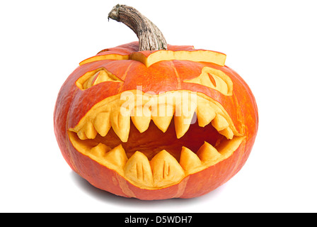 Photo for the holiday Halloween. Evil pumpkin lamp background Stock ...
