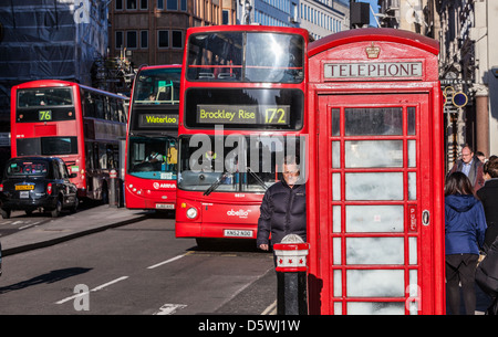 London with red phone booth against Big Ben in England, UK Stock Photo ...