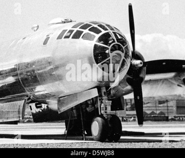 WW2 B-29 bombers on a bombing run over Hiratsuka Japan viewed through ...
