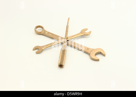 Golden wrench - The cost of labor Stock Photo - Alamy