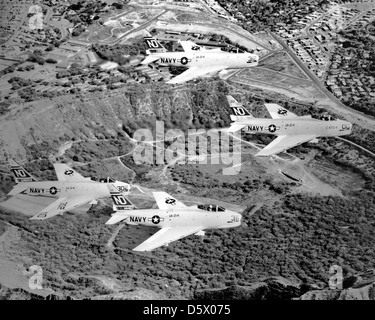 A North American FJ Fury, a carrier-based fighter jet, is pictured with ...