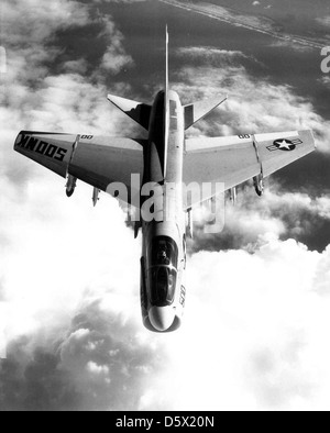 The LTV A-7A 'Corsair II' of Attack Squadron 27 is shown loaded with ...