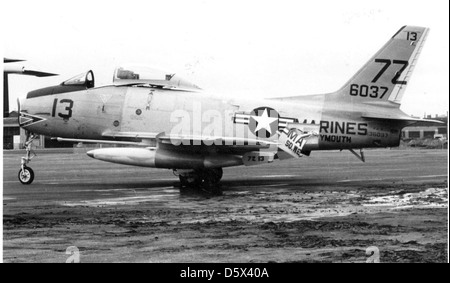 North American FJ-2 "Fury" of Marine Fighter Squadron (VMF) 122. The FJ ...