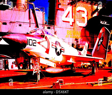 A McDonnell F3H-2N Demon fighter, equipped with a Sidewinder missile ...