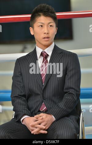 Naoya Inoue (R) of Japan during a press conference in Yokohama, Kanagawa, Japan on December 27 ...