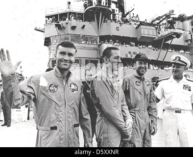 Apollo 13 astronauts Fred Haise, James Lovell, and John Swigert are ...