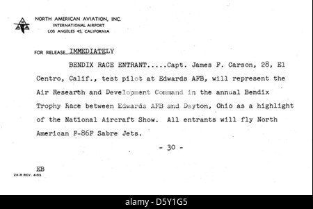 "Bendix Trophy Race", Edwards AFB, September 1953 Stock Photo - Alamy