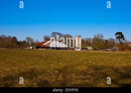 Arminghall Church and farm buildings Stock Photo - Alamy