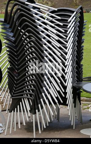 Stack of chairs forming abstract pattern Stock Photo - Alamy