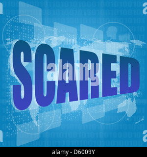 scared word on digital screen Stock Photo - Alamy