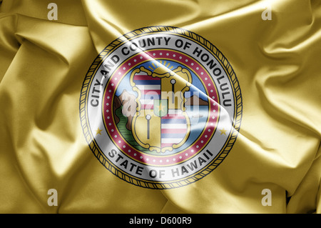 Flag of the city of Honolulu - Hawaii Stock Photo - Alamy