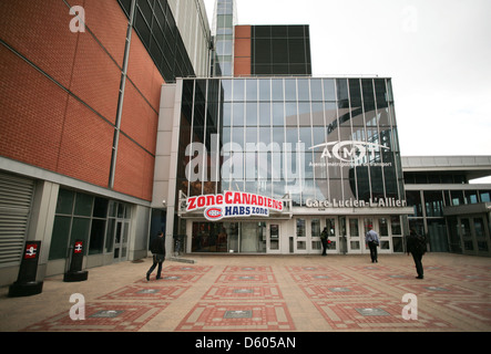 Exterior of the Bell Center, home of the Montreal Canadiens hockey team ...