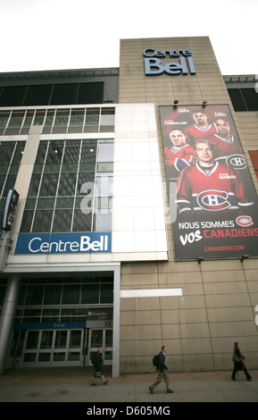 Exterior of the Bell Center, home of the Montreal Canadiens hockey team ...