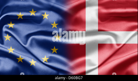 Denmark and EU flag Stock Photo - Alamy