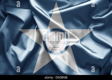 Houston city flag, Texas. United states waving banner collection. 3D ...