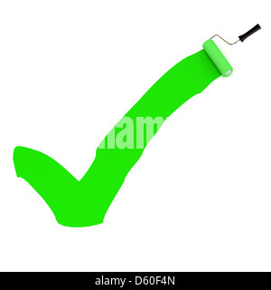 A Colourful 3d Rendered Green Tick Illustration Stock Photo - Alamy