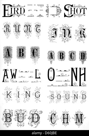 A vintage 1900 catalogue showcasing a collection of type specimens ...